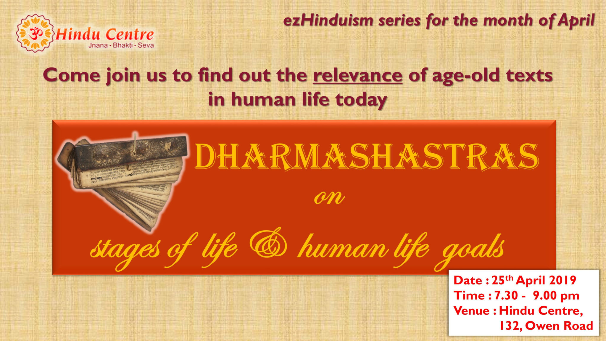 ezHinduism series: Dharmashastras | Hindu Centre (Singapore)